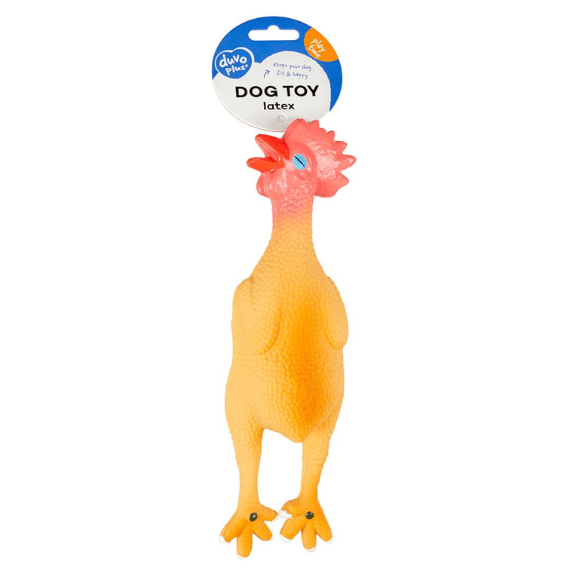 Latex Squeaky Chicken Multicolour – Pets Qatar