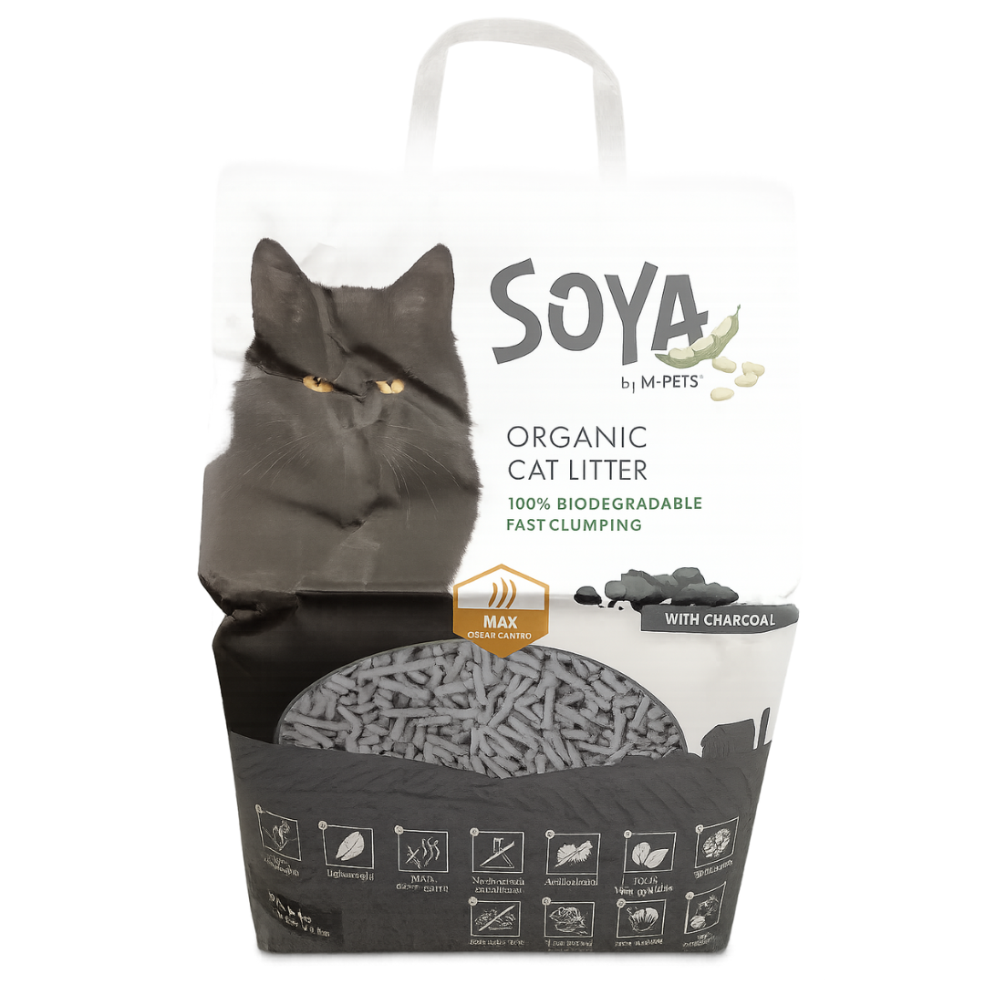 SOYA Cat Litter CHARCOAL - 6kg 15 L-Plastic Bag with Handle – Pets Qatar
