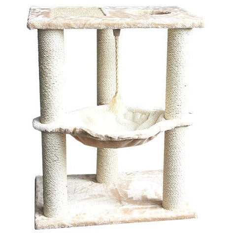 Pawise Cat Cradle with Scratching Posts, Hammock & Hanging Toy – 60 × ...