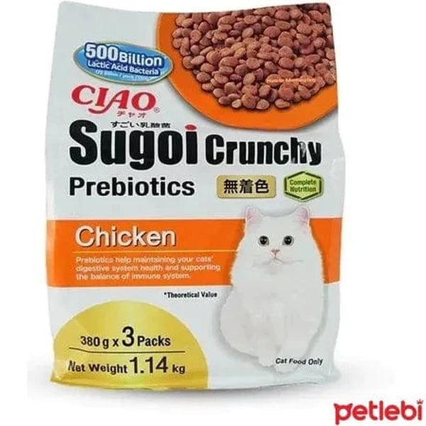 CIAO Sugoi Crunchy Chicken Flavor Plus Prebiotics 1.14kg (380gx3 ...