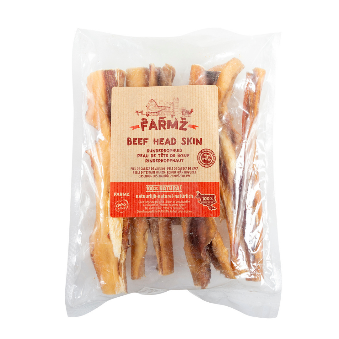 Farmz beef head skin +/-20cm - 1kg – Pets Qatar