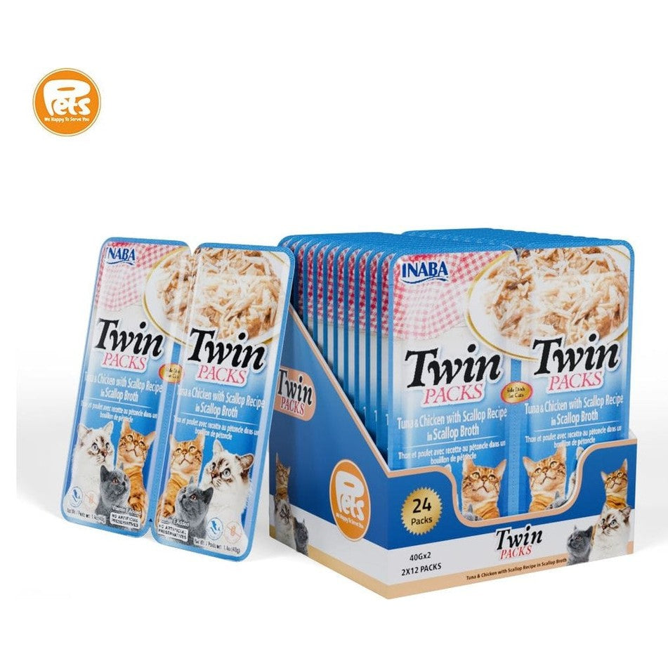 INABA Twin Packs Tuna & Chicken with Scallop Recipe in Scallop Broth 2 ...