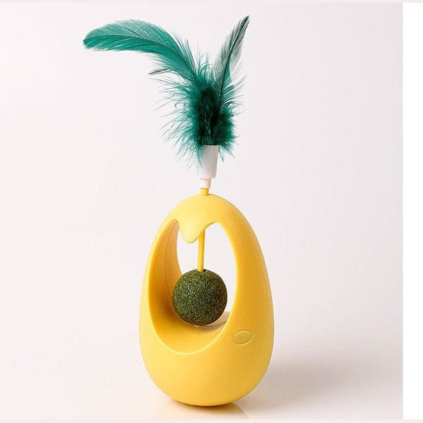 Pear shaped pendulum cat mint ball feather Roly-poly toy – Pets Qatar