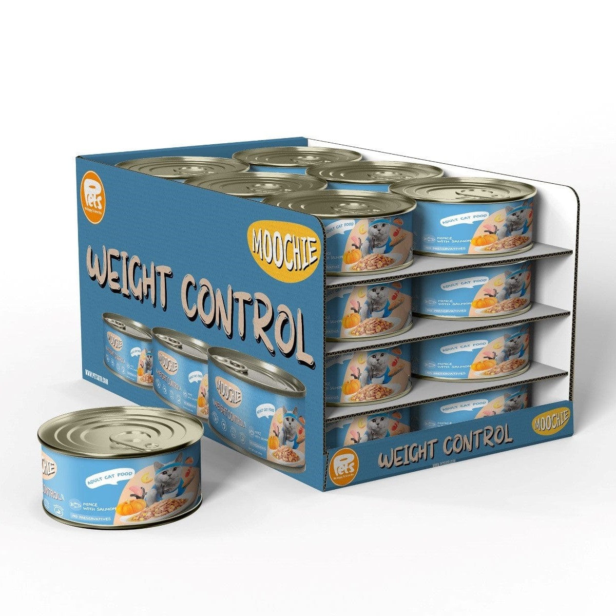 Moochie Mince With Salmon (Weight Control) 24X85G. Can – Pets Qatar