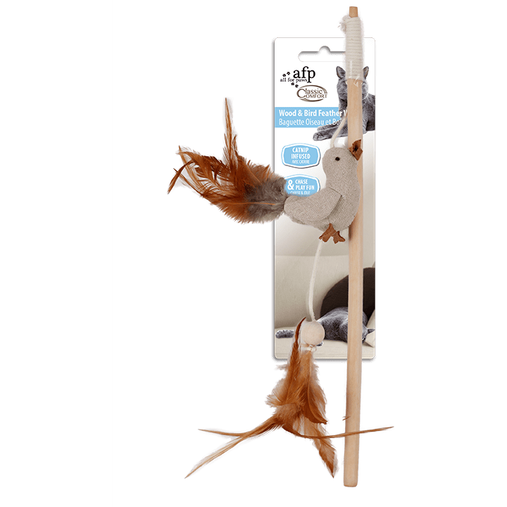 AFP Classic Comfort - Wood & Bird Feather Wand – Pets Qatar