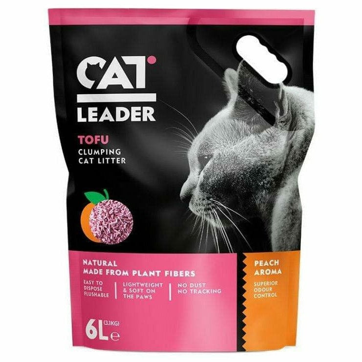 CAT LEADER TOFU CLUMPING PEACH 6LT – Pets Qatar