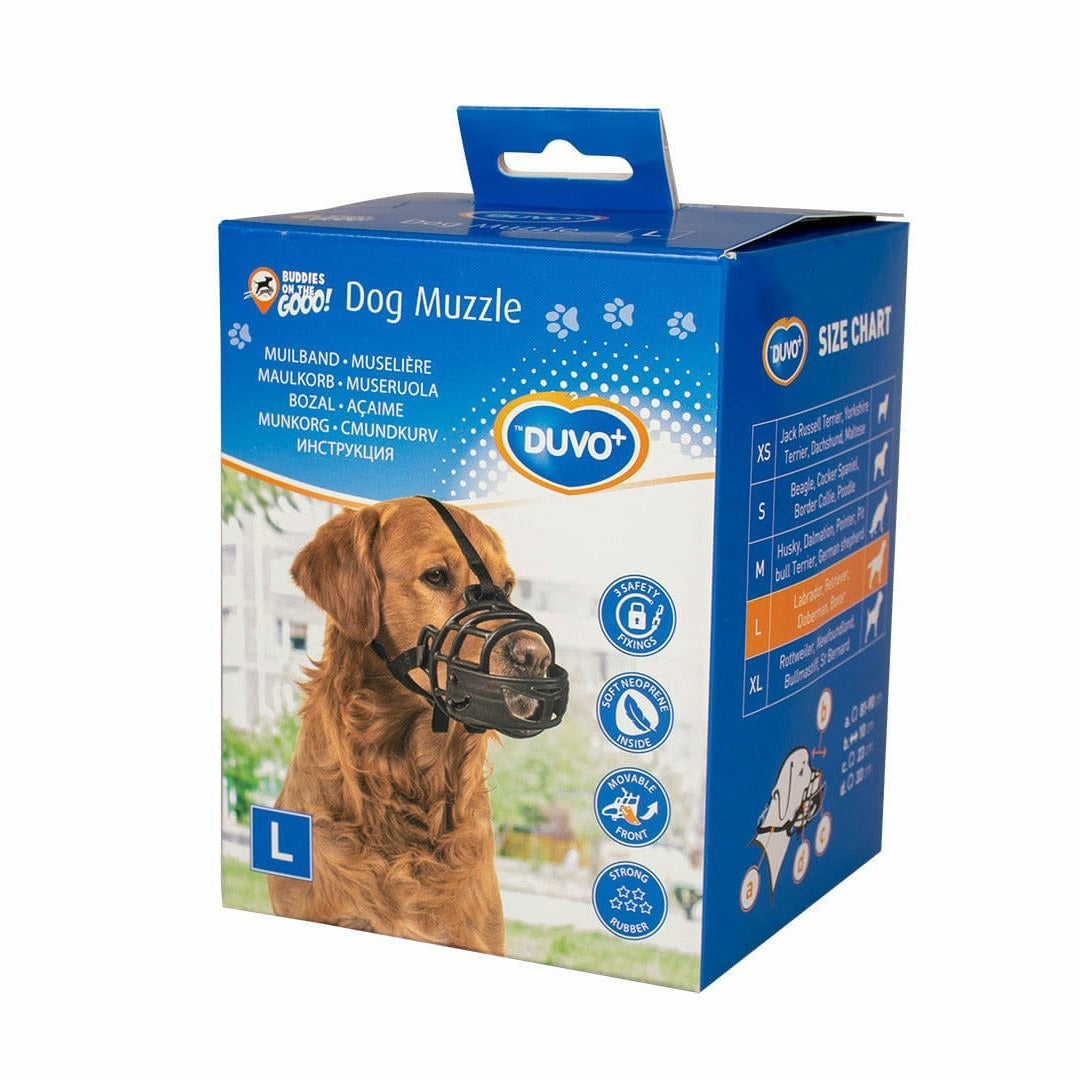 Dog muzzle rubber Large black/red – Pets Qatar