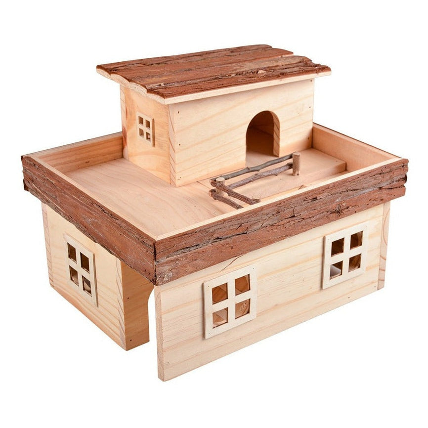Small Animal Wooden Mansion 31X25X24Cm – Pets Qatar